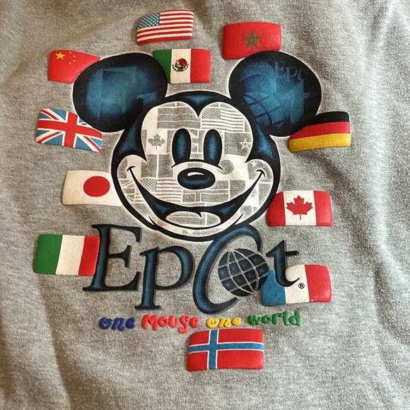 Disney | Tops | Disney Parks Exclusive Epcot Zippered Hoodie One Mouse ...